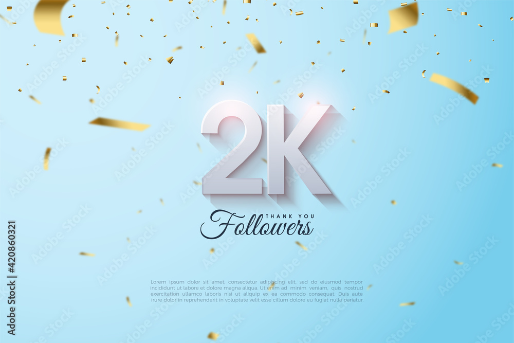 2k followers of illustrator background. Stock Vector | Adobe Stock