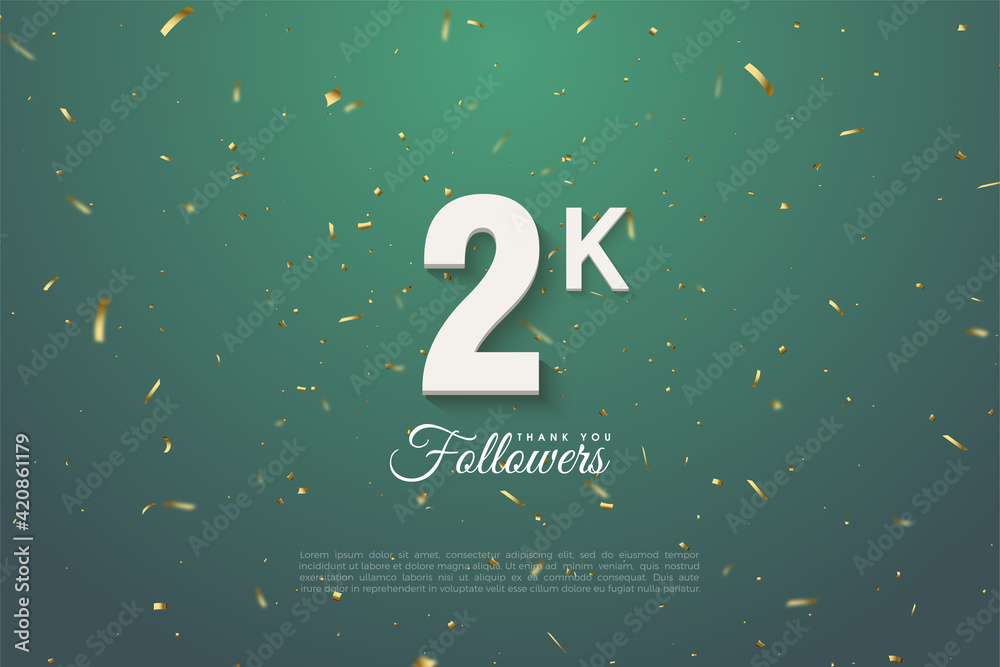 2k followers of illustrator background. Stock Vector | Adobe Stock