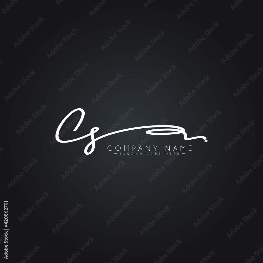 Initial Letter CS Logo - Handwritten Signature Logo Stock Vector ...
