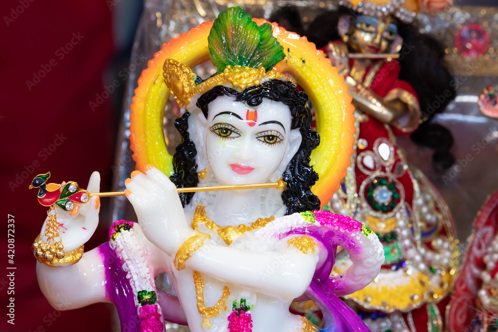 Beautiful Statue Of Hindu God Lord Shri Krishna Also Known As Sri ...
