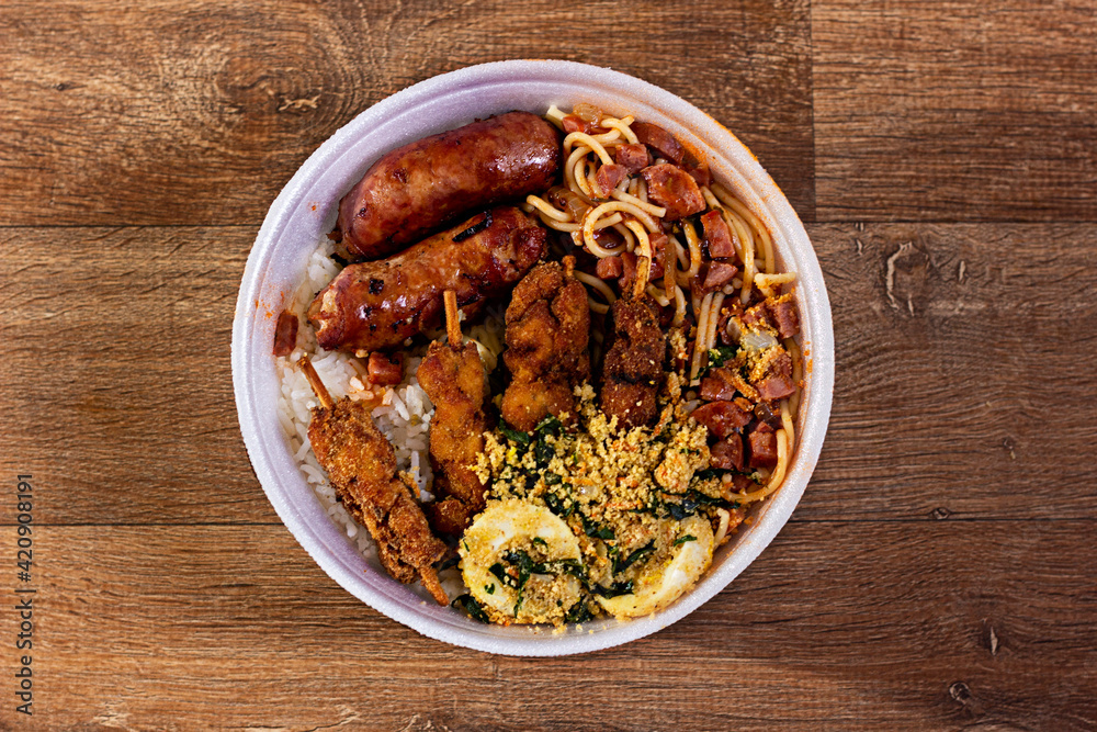 Foto de Marmitex - Tradicional Brazilian Meal with Sausage, eggs ...