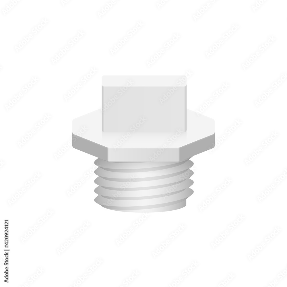 PVC plastic end cap hub vector design isolated on white background ...