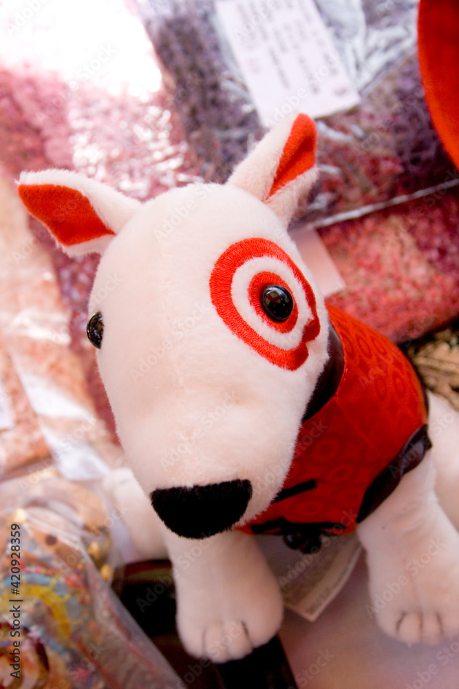 Bullseye the Bull Terrier with Target store logo painted on his eye ...