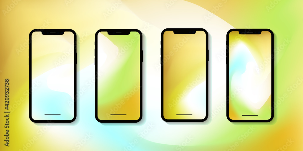 Vector phone x wallpaper collection. Editable gradient mesh masked into ...