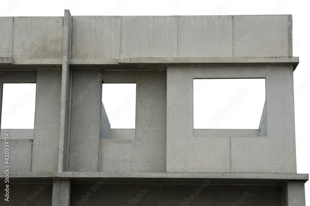 Precast concrete walls on building structures with clipping, Precast ...