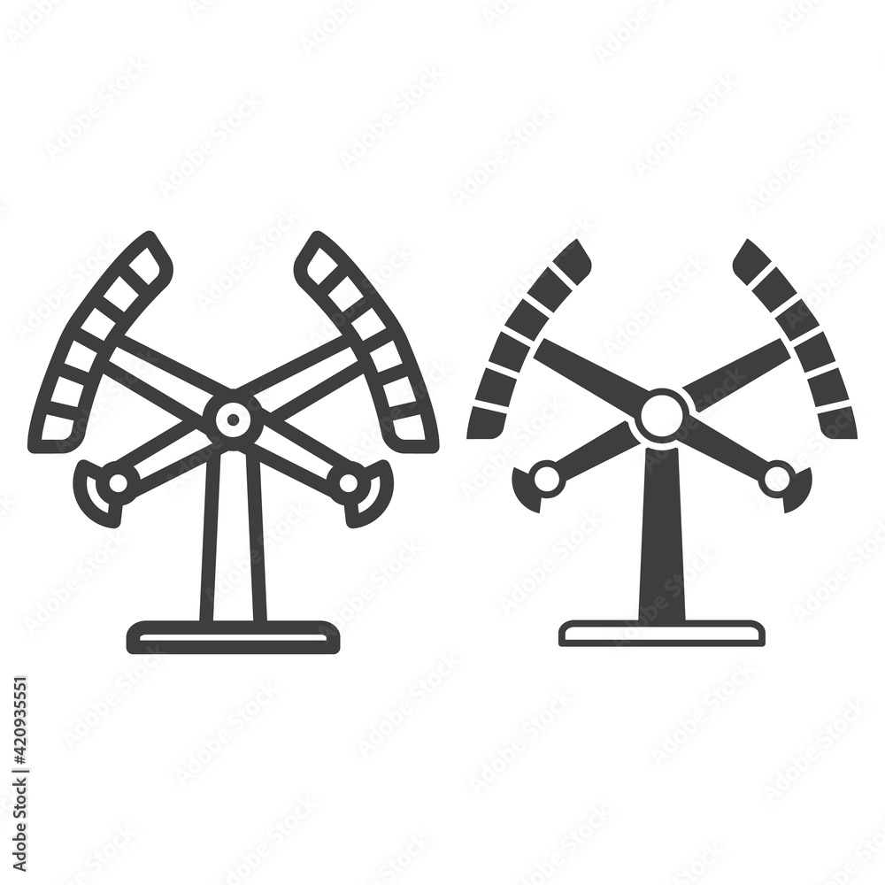 Ride double hammer line and solid icon, The rides concept, Attraction ...