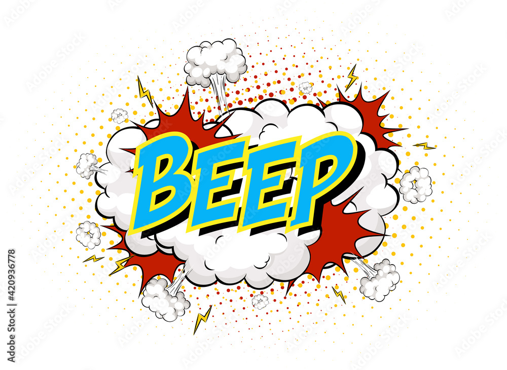 Word Beep on comic cloud explosion background Stock Vector | Adobe Stock