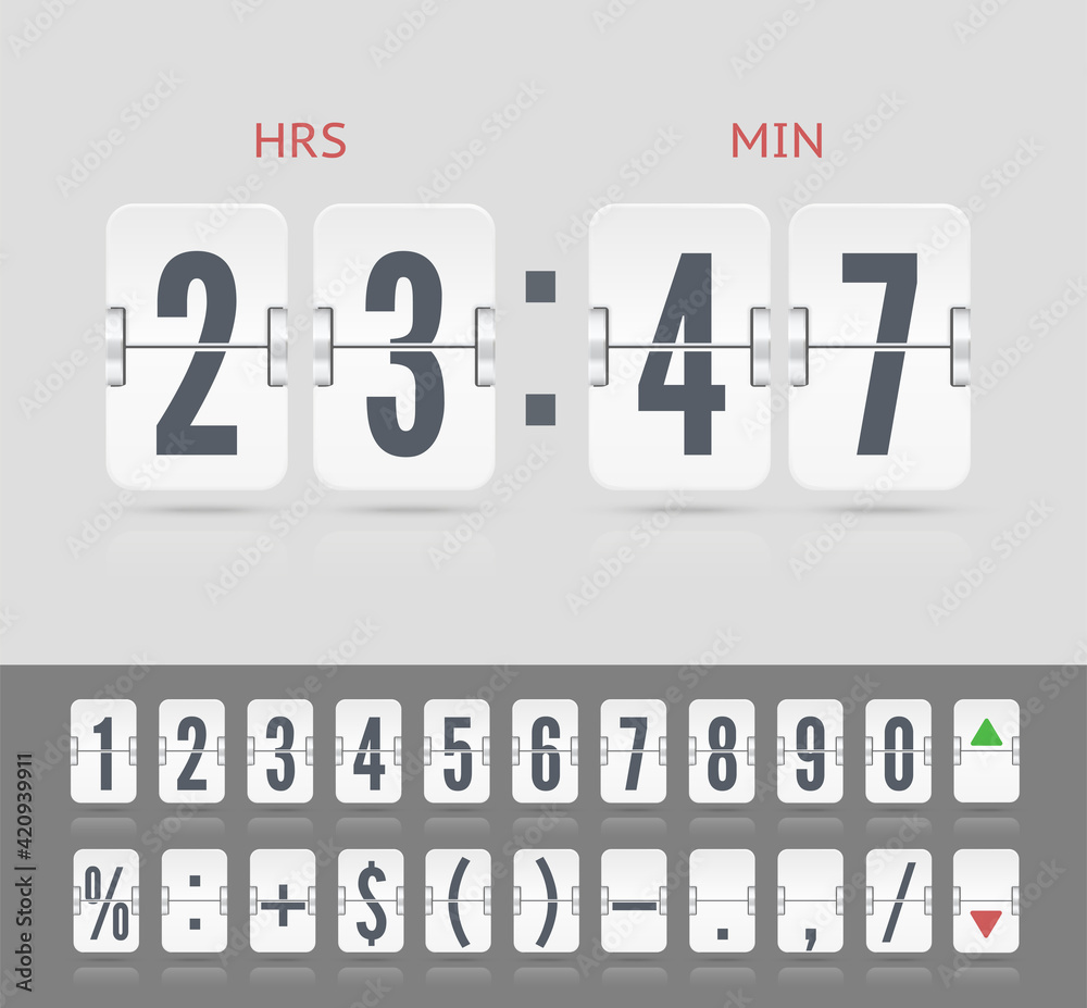 Vector modern ui design for old time meter or calendar with numbers and ...