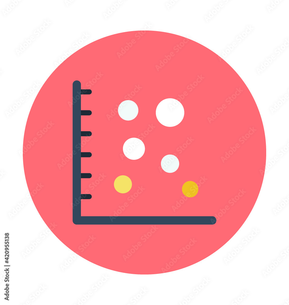 Bubble Chart Colored Vector Icons Stock Vector | Adobe Stock