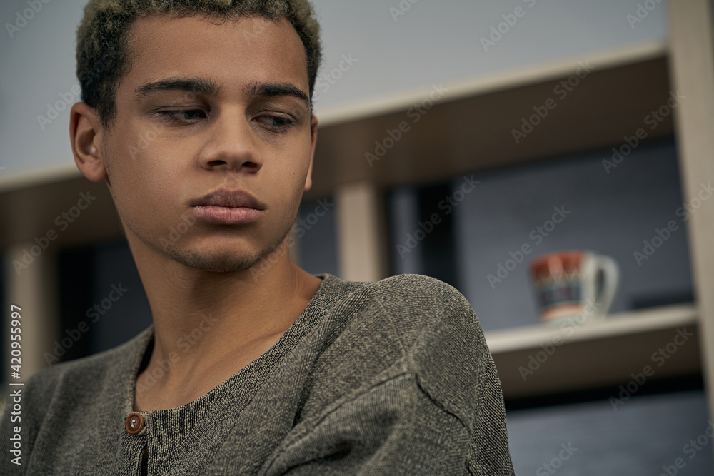 Staged photo illustrates problems and conflicts in gay couple ...