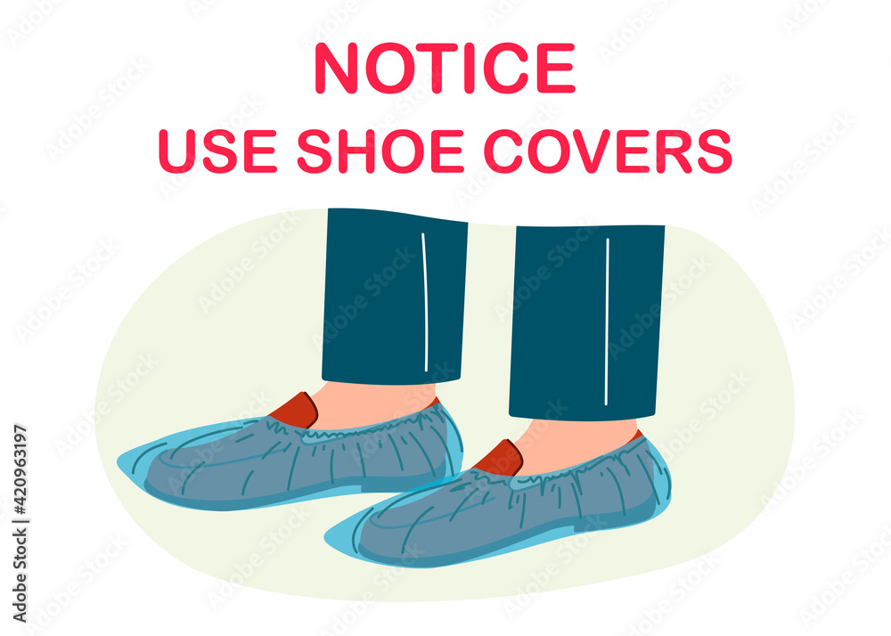 Dirty shoes and shoe covers. Vector illustration illustration in flat ...