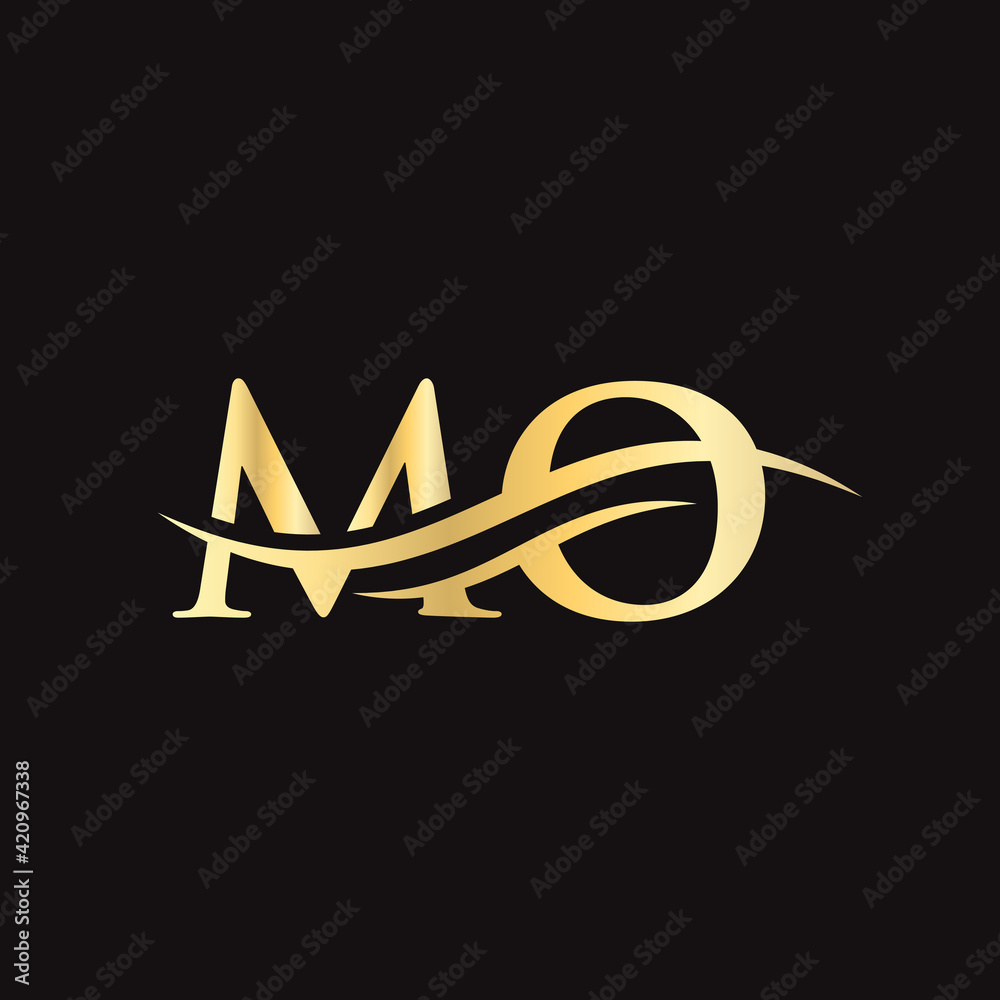 Initial MO letter linked logo vector template. Swoosh letter MO logo ...