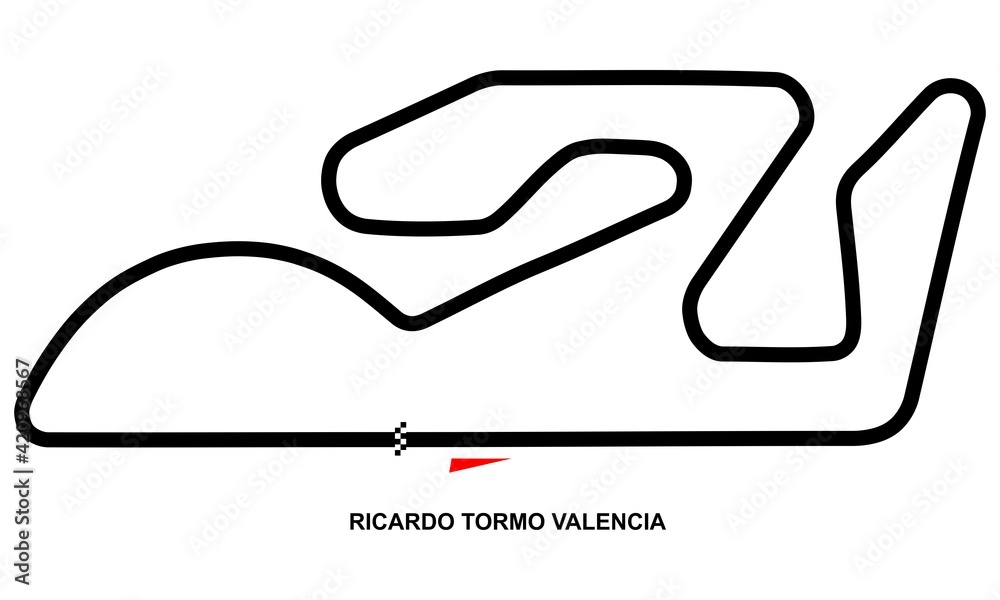valencia race circuit map. RICARDO TORMO VALENCIA Stock Vector | Adobe ...