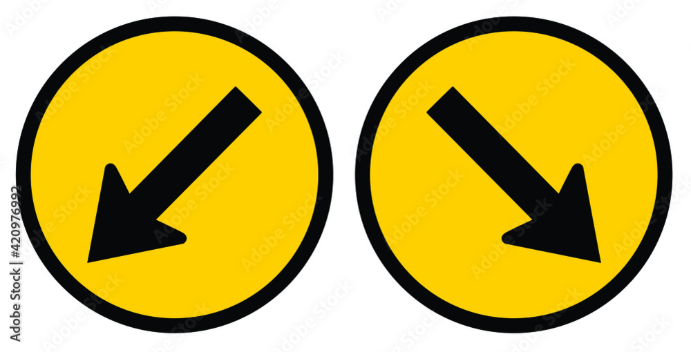 arrow signs go to the left and right traffic on a road. symbol vector ...
