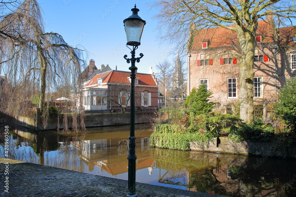 Reflections of Tinnenburg House (on the right side), an impressive ...