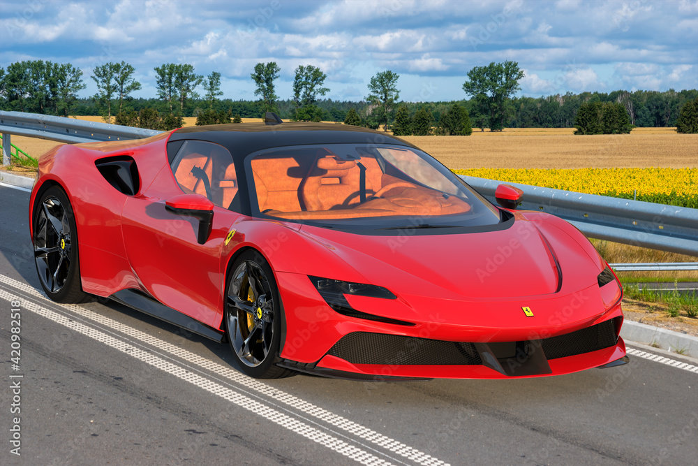 Ferrari Stradale-A hybrid supercar from Maranello on the scenic road ...