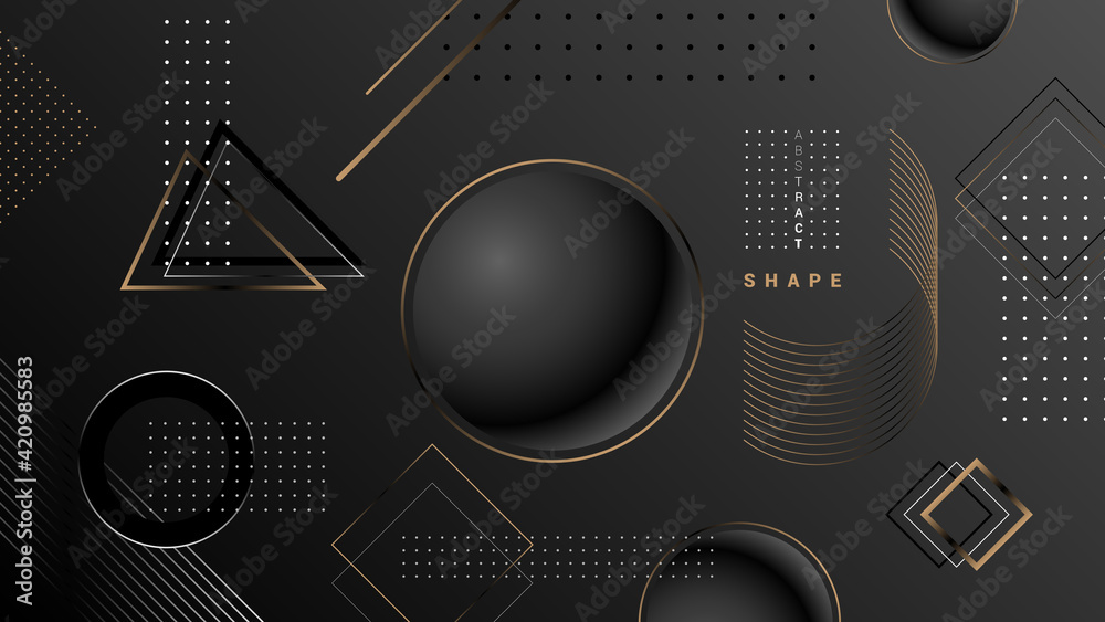 Abstract black geometric shapes as modern elements for vector ...