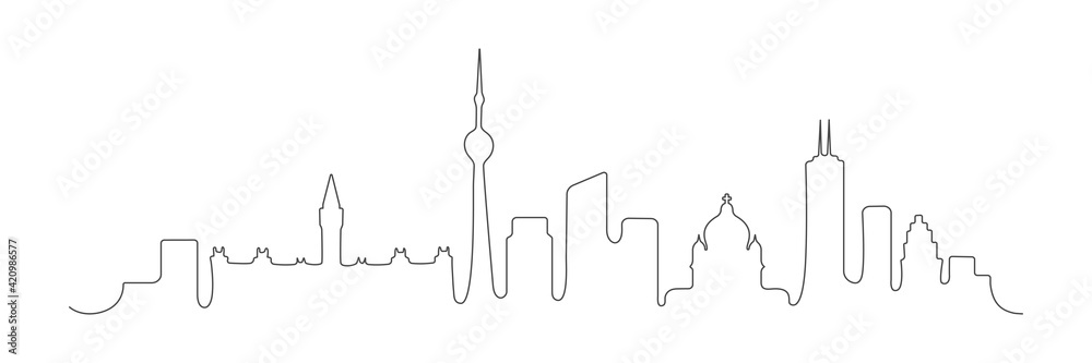Canada one line buildings. Canada skyline architecture. Canadian famous ...