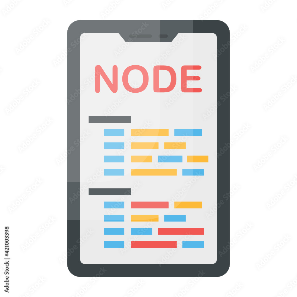 Hybrid or native mobile app design Concept, Single Page Applicatio Vector Color Icon Design ...