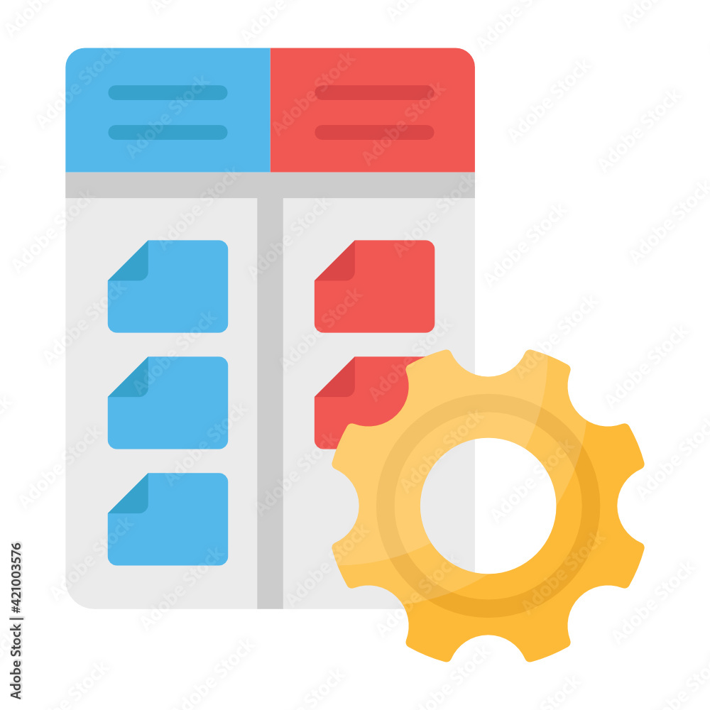 Vecteur Stock Knowledge work Concept, visual process managemen Vector Color Icon Design ...