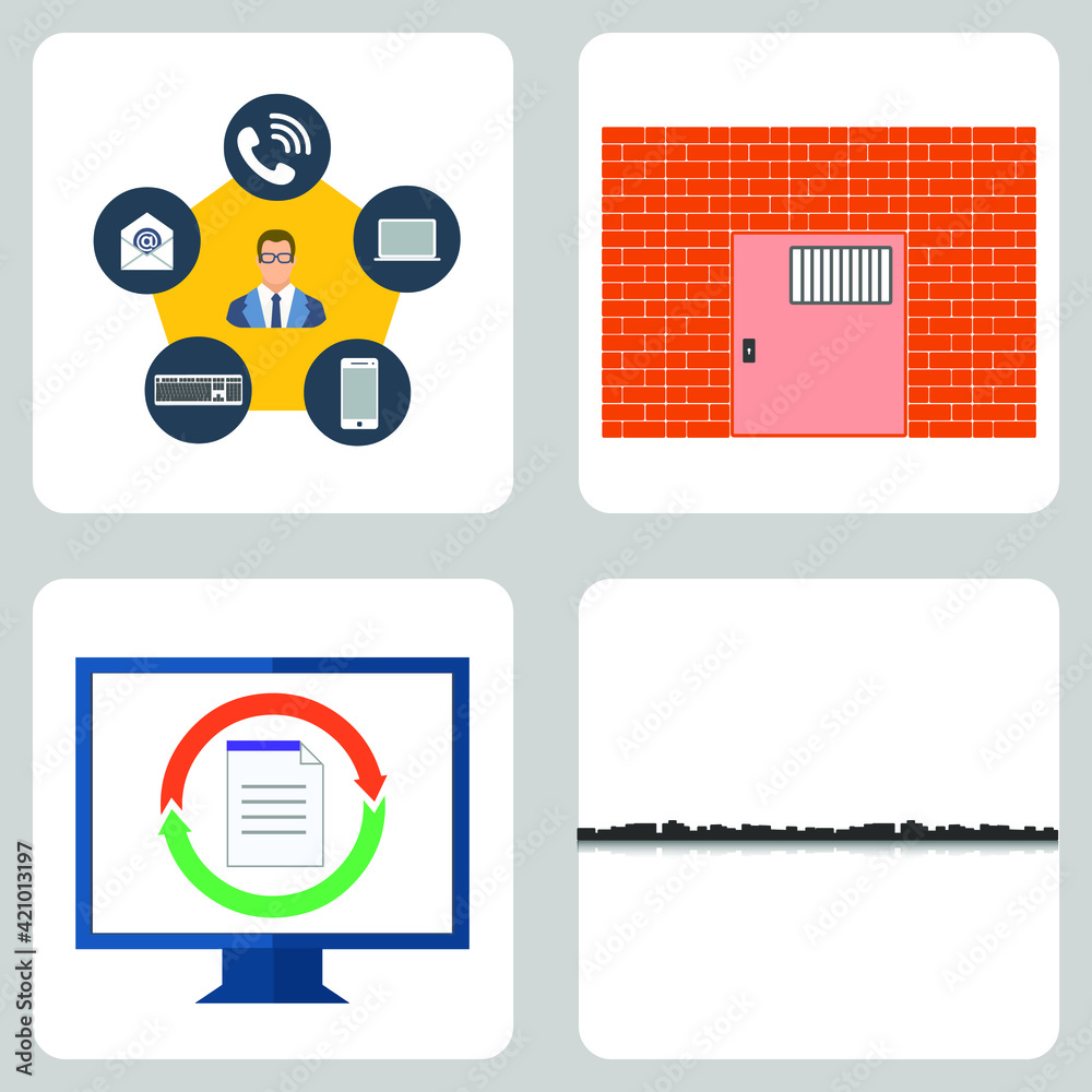 Vector illustration Set for Channel of Communication, Channel, Change ...