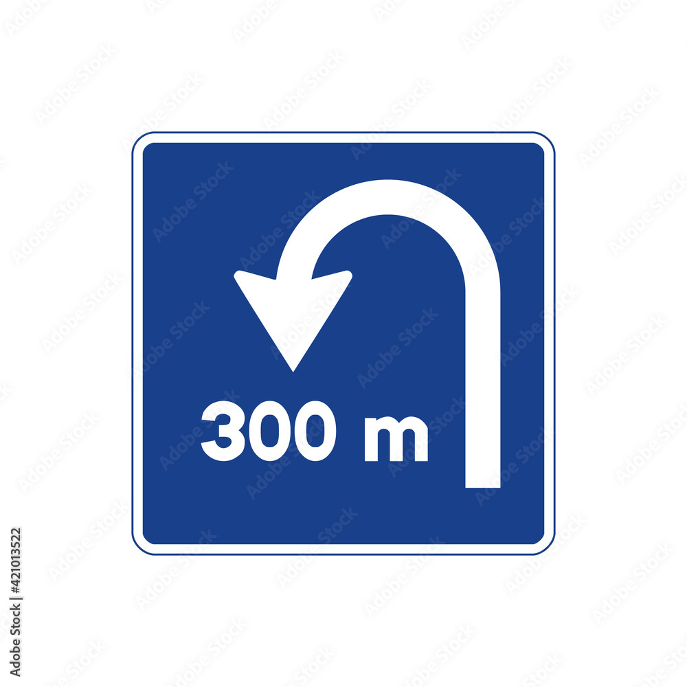 Square traffic signal in blue and white, isolated on white background ...