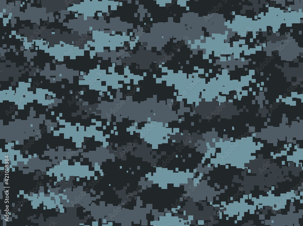Camouflage seamless pattern. Pixel camo. Military texture. Digital ...