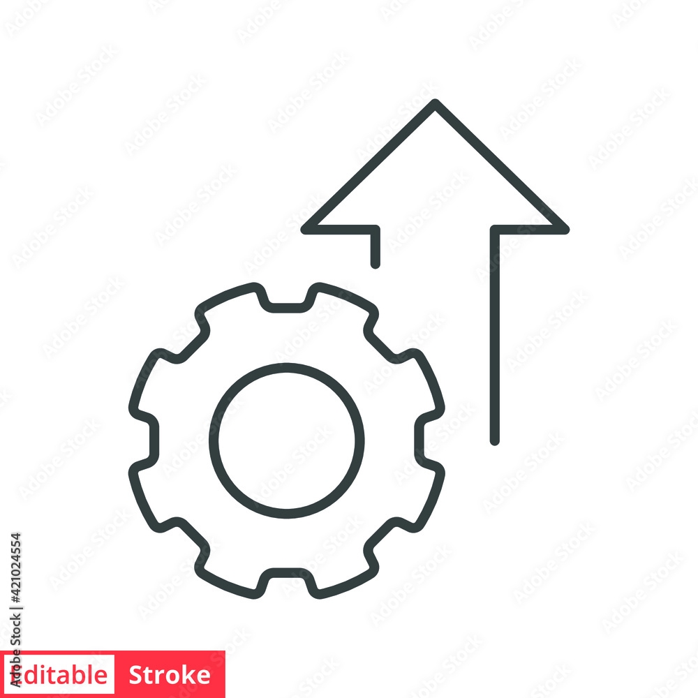 Operational excellence line icon. Simple outline style symbol. Optimize ...