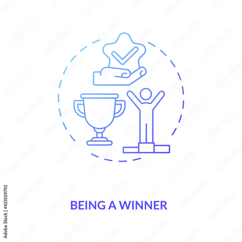 Being winner concept icon. Boost engagement idea thin line illustration ...