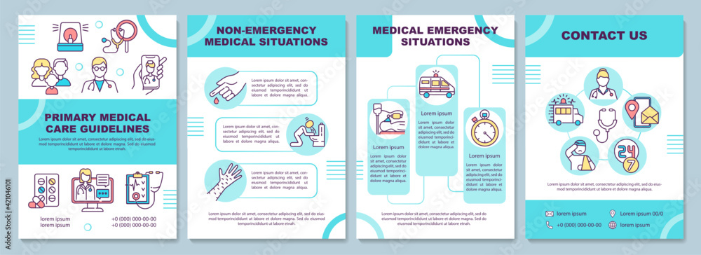 Vetor de Primary medical care guidelines brochure template. Emergency ...