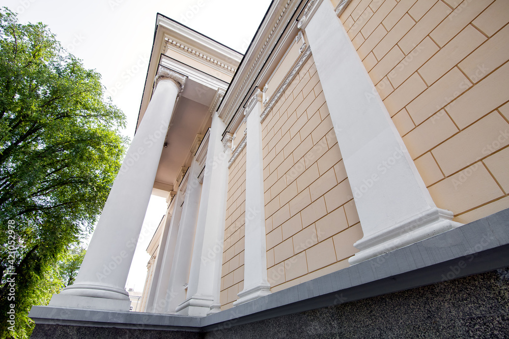 a huge facade of a historical building of cultural heritage with ...