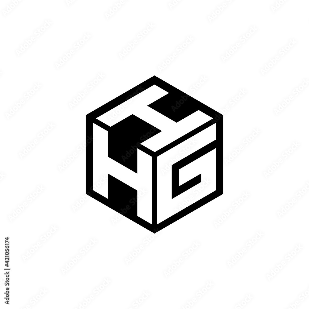 HGI letter logo design with white background in illustrator, cube logo ...