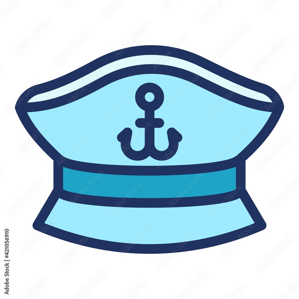 Ship captain cap icon. Outline ship captain cap vector icon for web ...