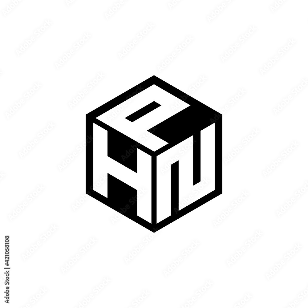 HNP letter logo design with white background in illustrator, cube logo ...