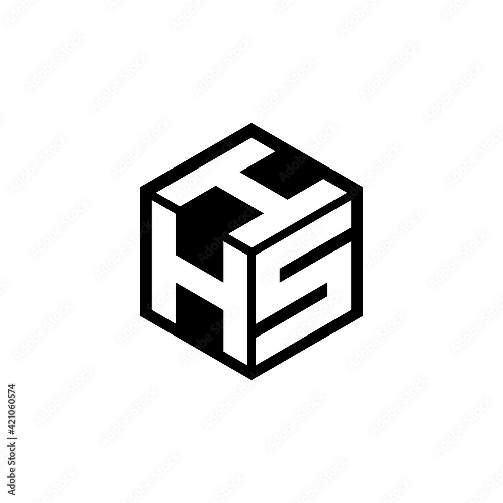 HSI letter logo design with white background in illustrator, cube logo ...