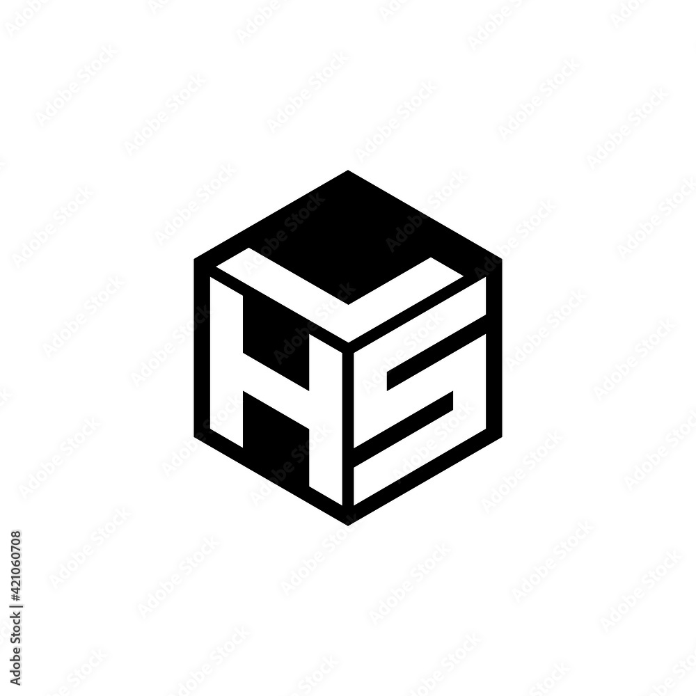 HSL letter logo design with white background in illustrator, cube logo ...