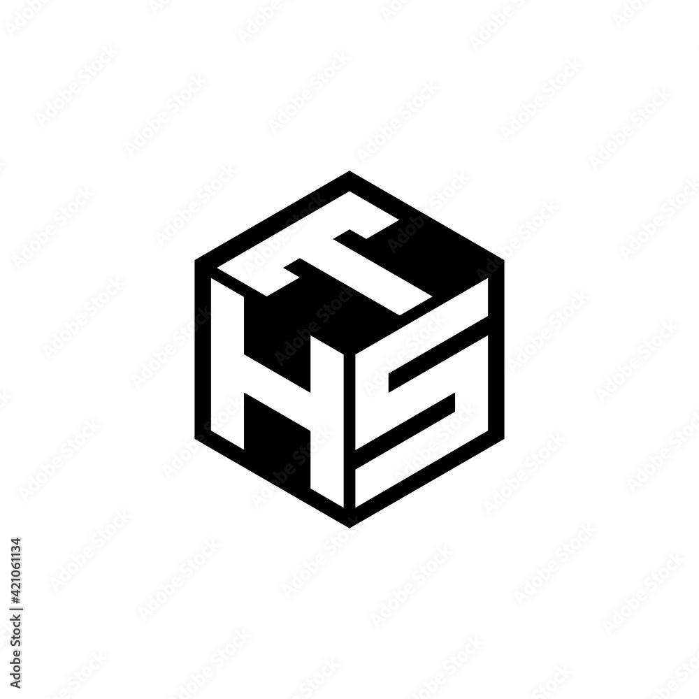HST letter logo design with white background in illustrator, cube logo ...