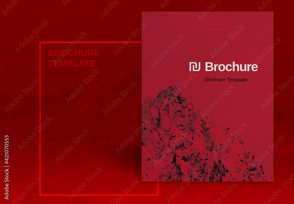 Red Business Brochure Layout Stock Template | Adobe Stock