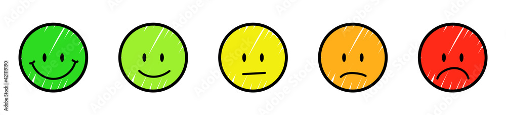 Cartoon customer satisfaction faces. Stock Vector | Adobe Stock