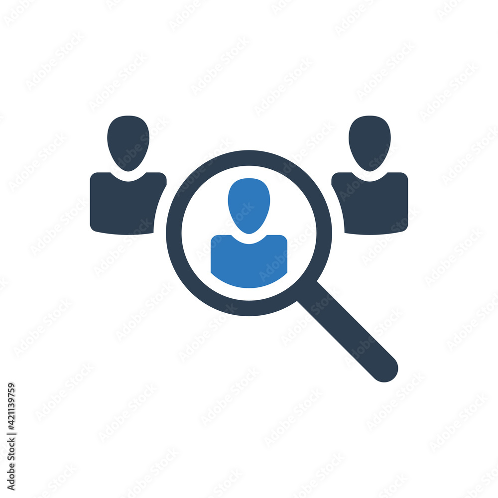 Employee search icon find people Stock Vector | Adobe Stock