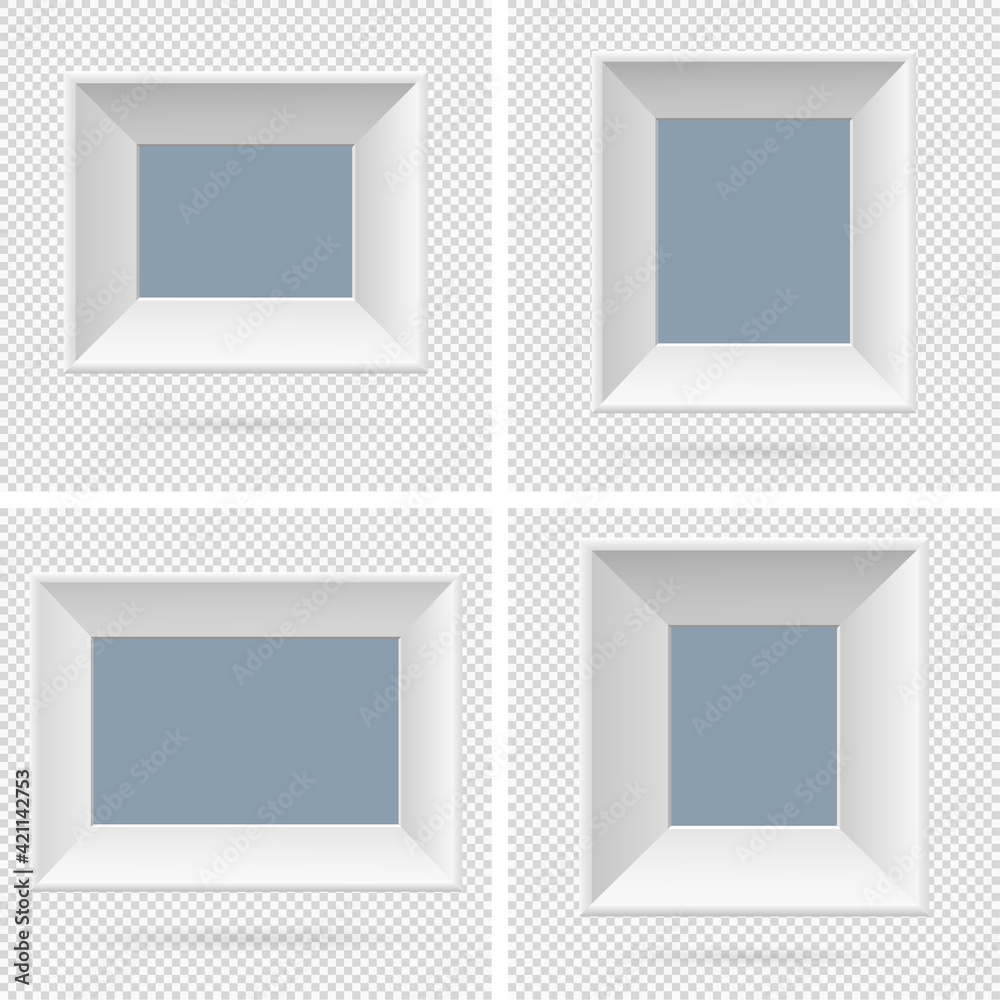 Presentation rectangular picture frame design element with shadow on ...