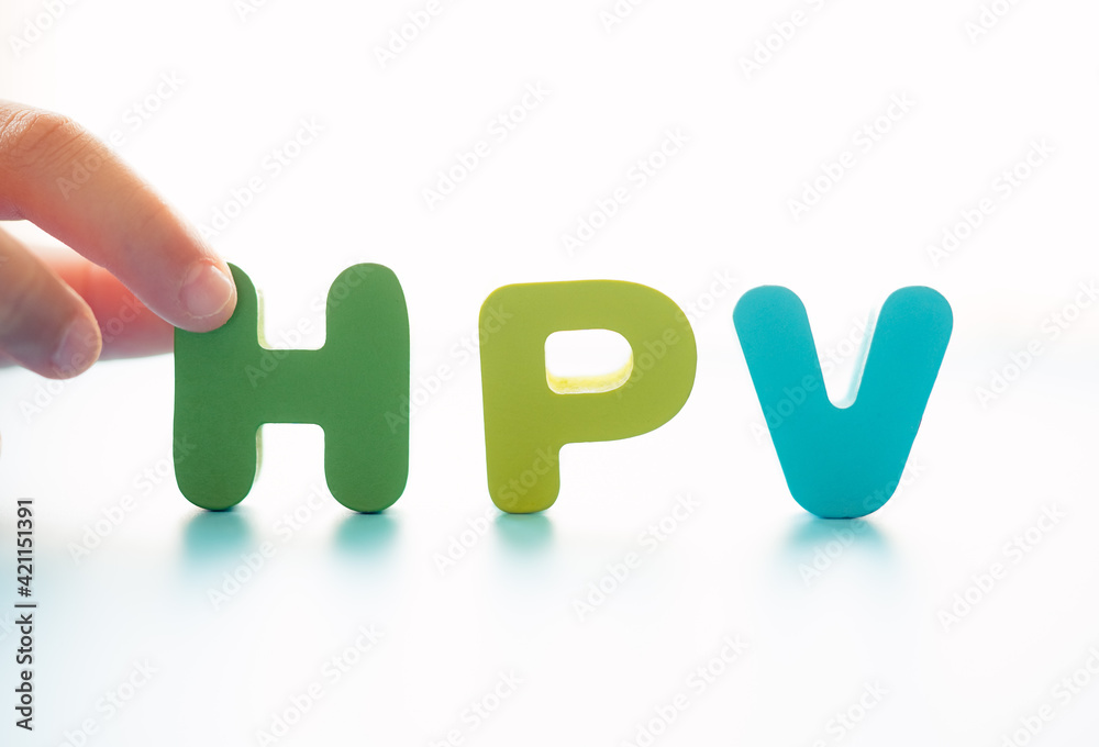 Human papilloma virus or HPV.HPV word on woman hands.Cancer.transmitted ...