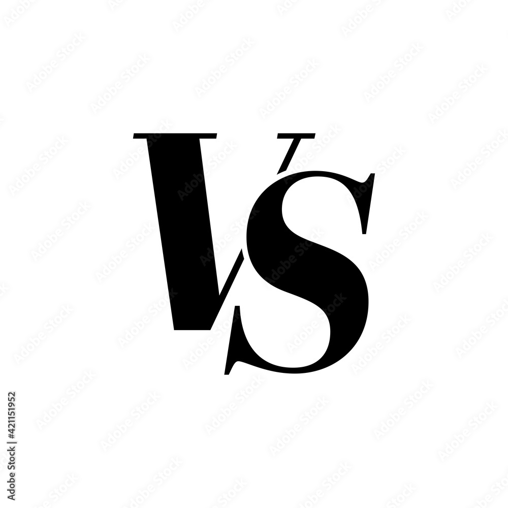 VS simple sign. Versus letter logo. Stock Vector | Adobe Stock