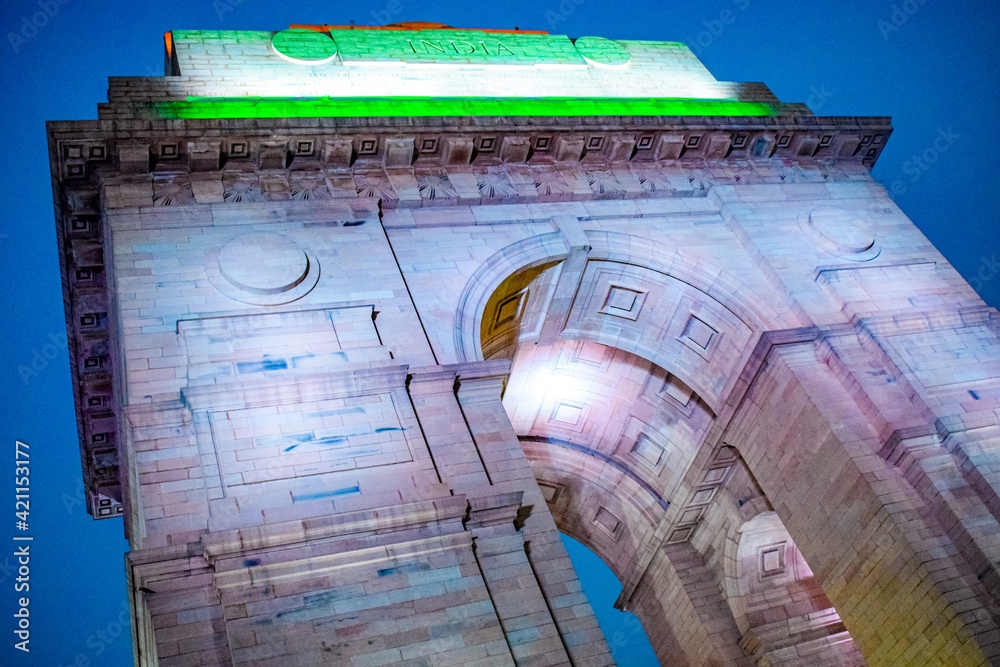 Evening View Of India Gate In Delhi India, India Gate View With Tri ...