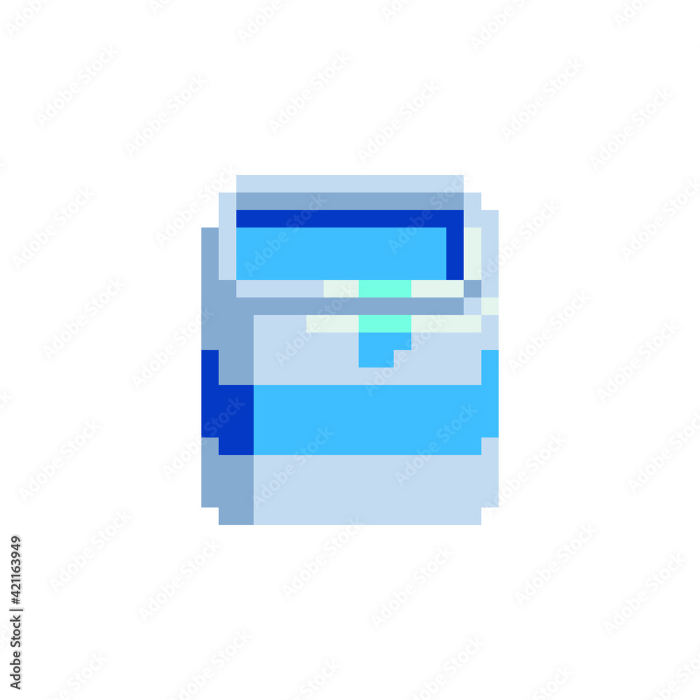 Paint can pixel art style icon. 8-bit sprite. Isolated abstract vector ...