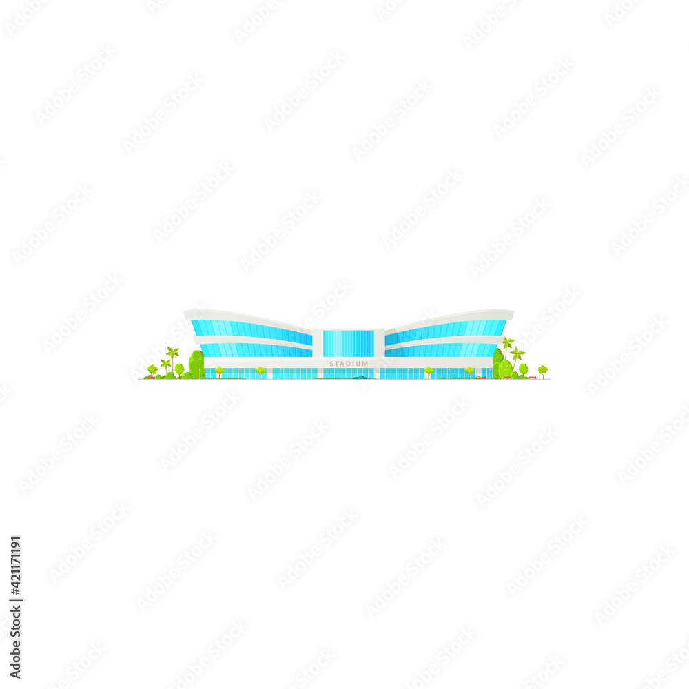 Stadium playfield isolated sport building icon. Vector arena, ice ...