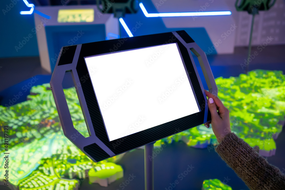 White screen, mock up, future, copyspace, template, technology concept ...