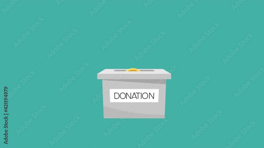 Euro coins fall into donation box. Replenishment of charity box with ...