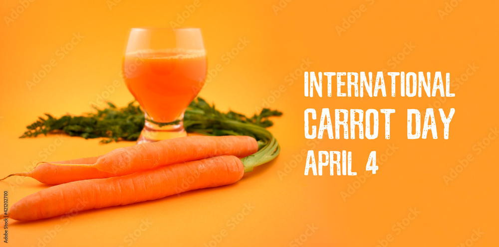 International Carrot Day stock images. Carrot on a orange background ...