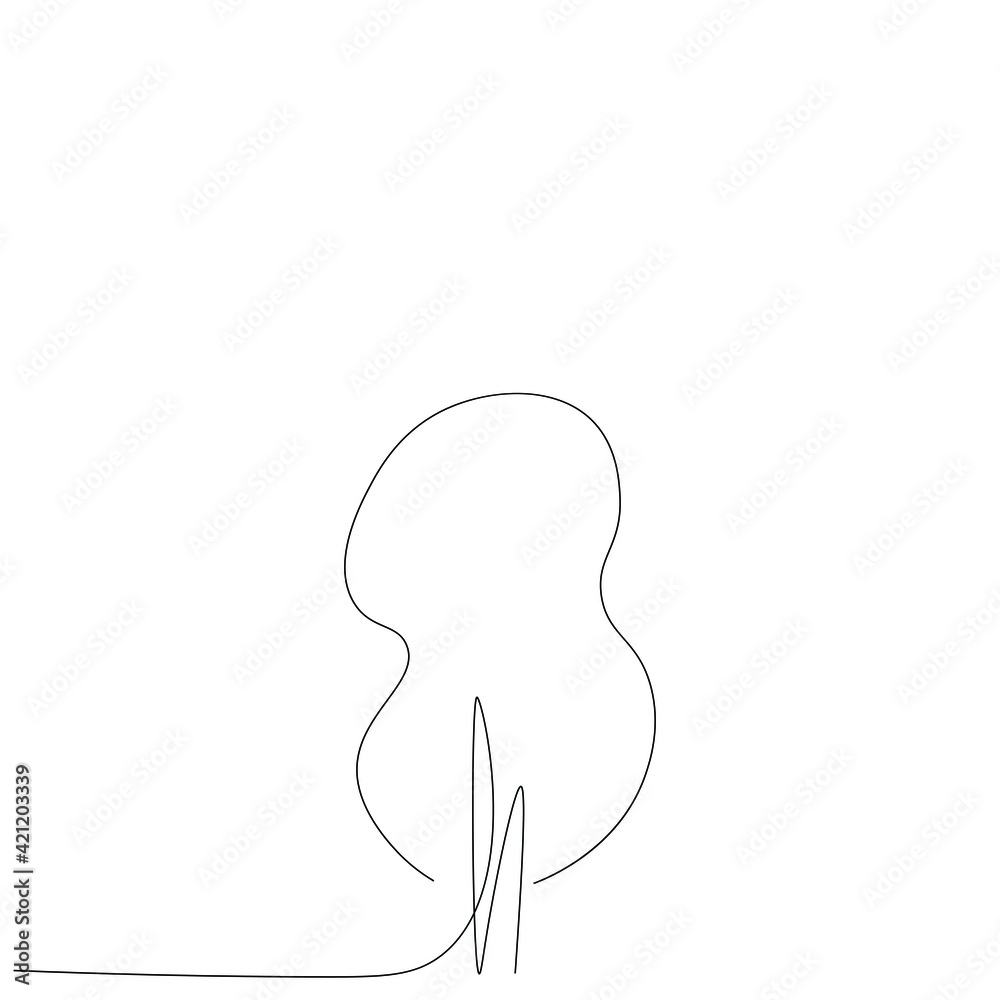 Tree one line drawing, vector illustration Stock Vector | Adobe Stock